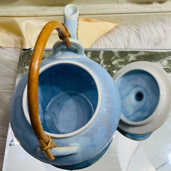 Kitchen | Antique Light Blue Teapot W Iridescent Drip Glaze | Poshmark
